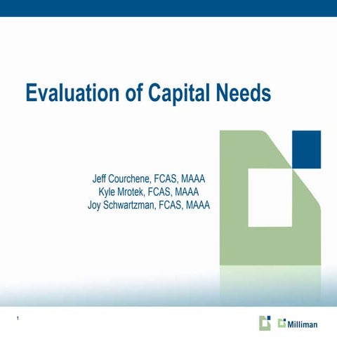Evaluation of Capital Needs in Insurance | PPT