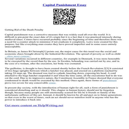 Capital Punishment Essay | PDF