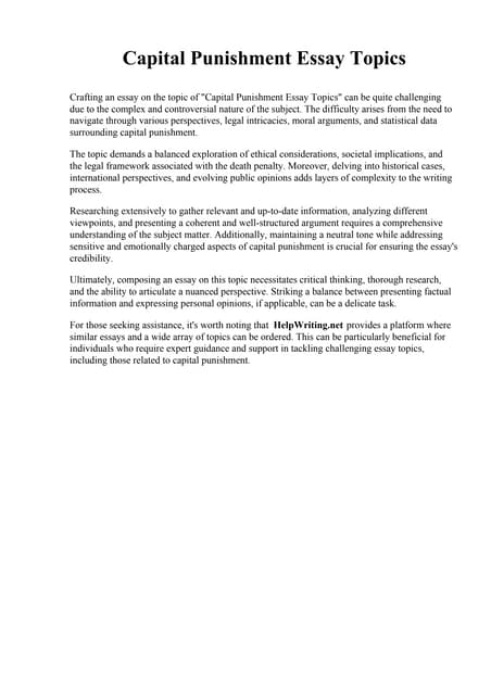 Capital Punishment Essay Outline.pdf | Law