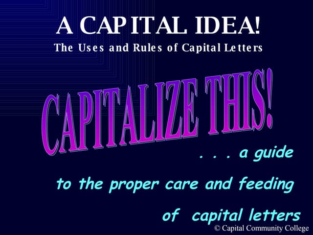 Capitalization rules | PPT