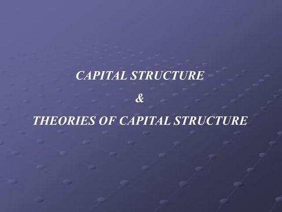 Capital structure | PPTX | Stocks and Bonds | Personal Investing