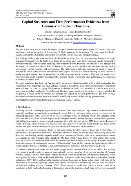 Relationship between capital structure and firm’s performance theoretical review | PDF