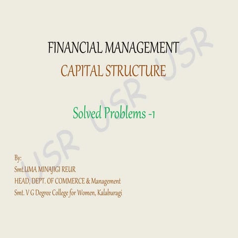 Capital structure problems 1 | PPTX