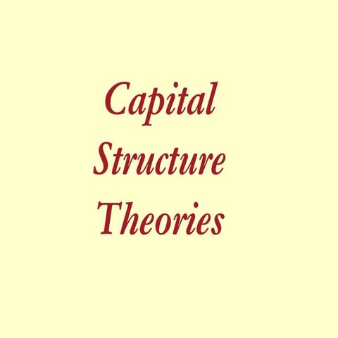 Capital Structure Theories Notes For BBA Students | PDF