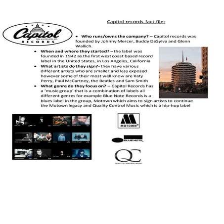 Record label fact file | DOCX