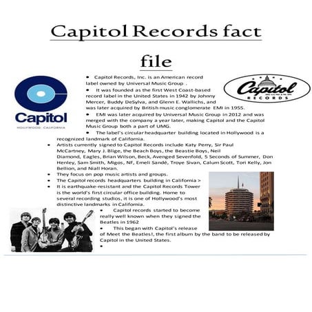 Capitol records fact file | PDF