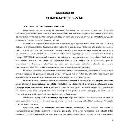 Capitolul iii contractele swap | PDF