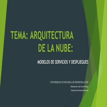 Capítulo No 3 Arquitectura De La Nube: Modelos De Servicio Y Despliegue | PPT