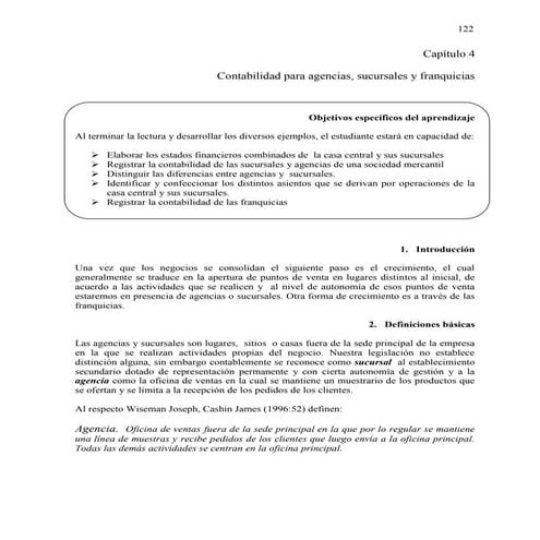 Capitulo 4 Contabilidad para Agencias y Sucursales | PDF