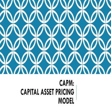 CAPM.pptx Capital assets pricing model in stock market | PPT