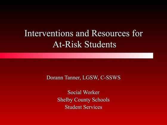 Interventions for at risk students power point | PPT