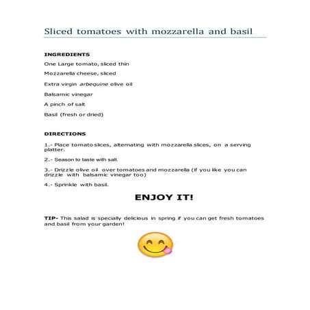 Caprese salad recipe | DOCX