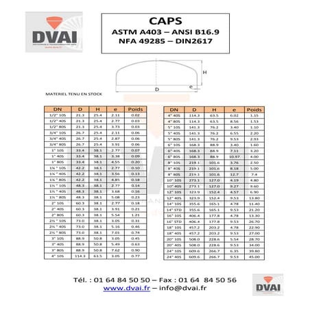 Fonds de Tube Caps dimensions | PDF
