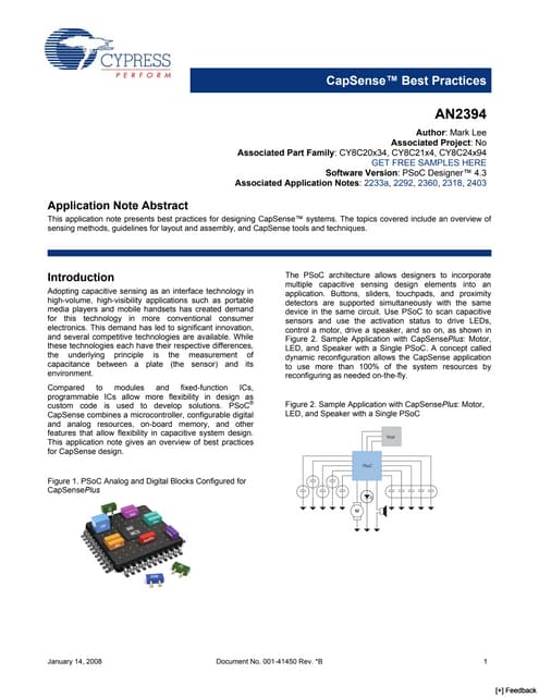 Capacitance Sensing - Layout Guidelines for PSoC CapSense | PDF