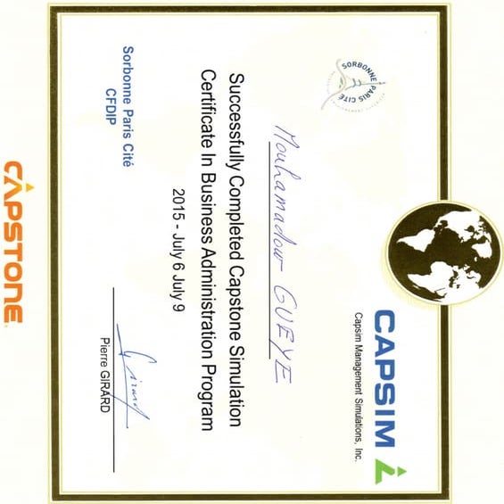Capsim Simulation Certificate | PDF