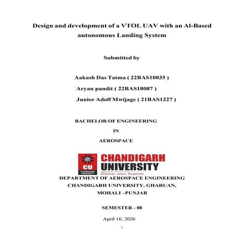 Design and Development of a VTOL UAV with AI-Based Autonomous Landing ...