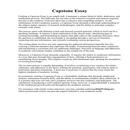 Capstone Essay | PDF