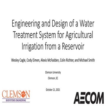 Design of an Algae Filtration Facility | PPTX