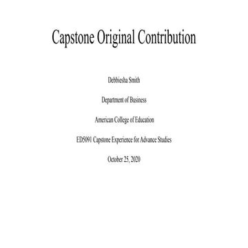 Capstone original contribution debbiesha smith | PPT