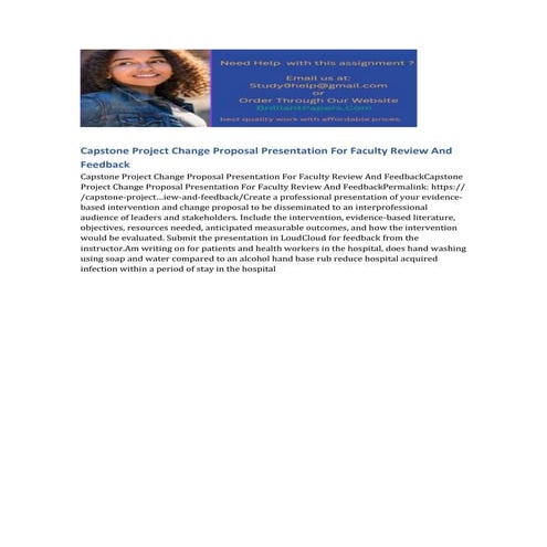 Capstone Project Change Proposal Presentation For Faculty Review And ...