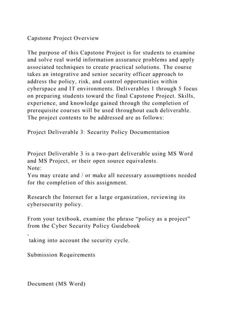 Capstone Project Overviewthe Purpose Of This Capstone Project Is Pdf
