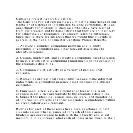 Capstone Project Report GuidelinesThe Capstone Project represent.docx