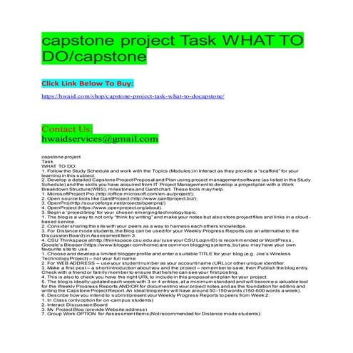 Capstone project task what to do capstone | PDF
