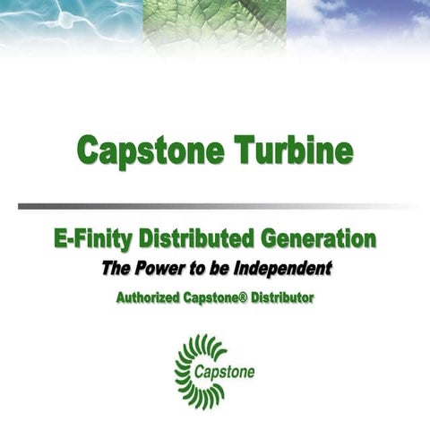 Capstone turbine corporation e-finity distributed generation | PDF