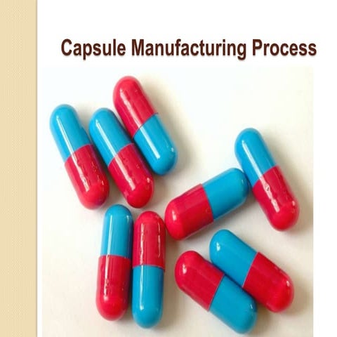Capsule Manufacturing Process | PPTX