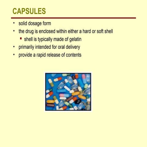 Capsules ppt | PPT | Pharmaceutical Industry | Industries