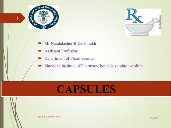 Manufacture of soft gelatin capsule | PPT