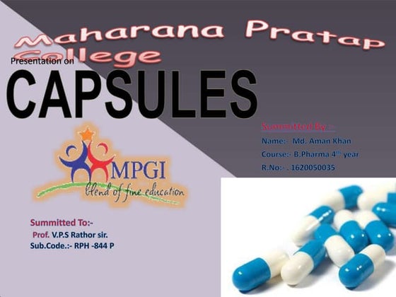 Manufacture of soft gelatin capsule | PPTX