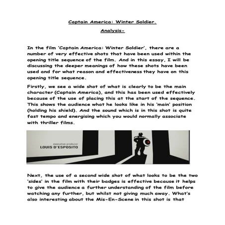 Captain America: Winter Soldier analysis. | DOCX