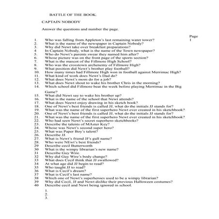 Captain nobody (battle of the book) | DOC