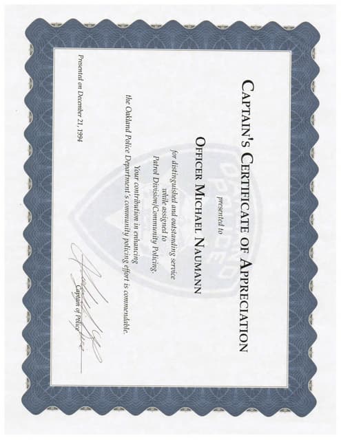 Captain's Certificate of Appreciation | PDF