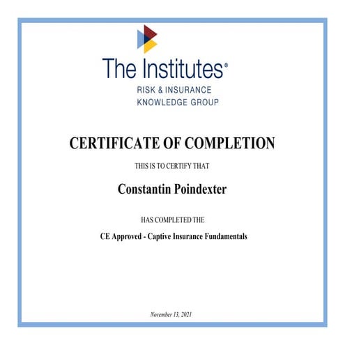 Captive Insurance Fundamentals | PDF