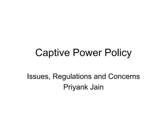 Presentation on captive power plants | PPT