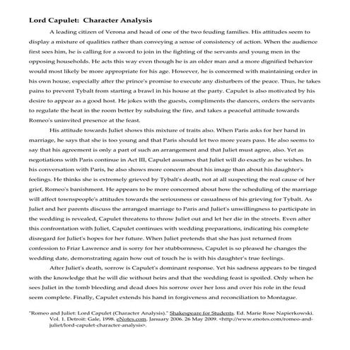 Capulet in romeo and juliet | DOC