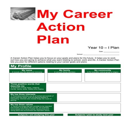 My Career Action Plan | PDF