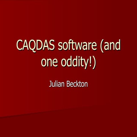 Computer Aided Qualitaitive Data Analysis Software | PPT