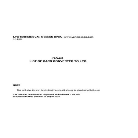 Voertuigen omgebouwd naar LPG met ICOM JTG HP | PDF