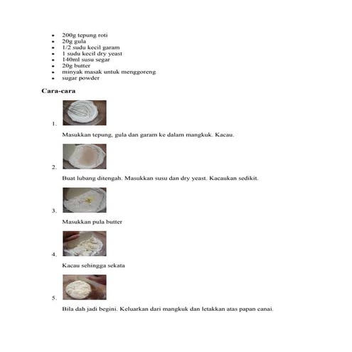 Cara cara membuat donut | DOCX