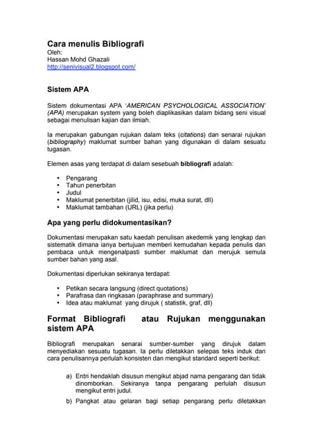 Penulisan rujukan mengikut format apa contoh (1) | DOC