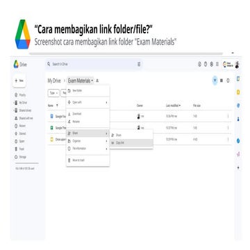 Cara membagikan link file/folder dalam gdrive | PPTX