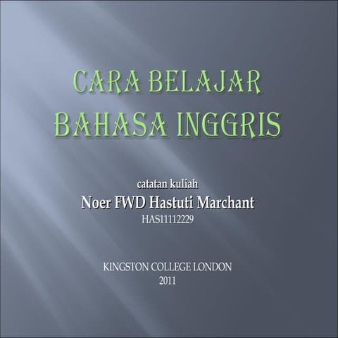 Cara belajar bahasa inggris | PPT