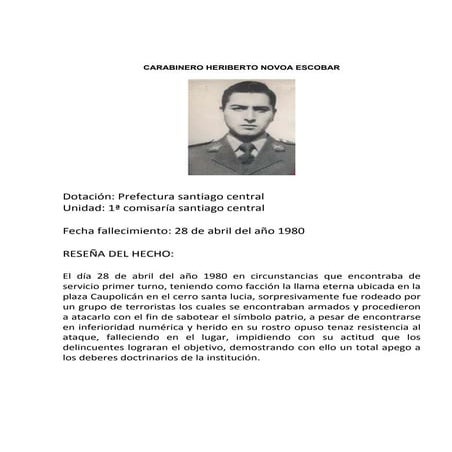 Carabinero Heriberto Novoa Escobar | PDF