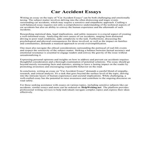 Car Accident Essays Pdf