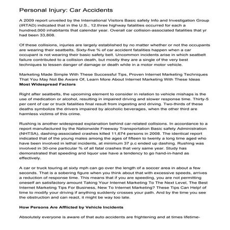 Personal Injury: Car Accidents | PDF
