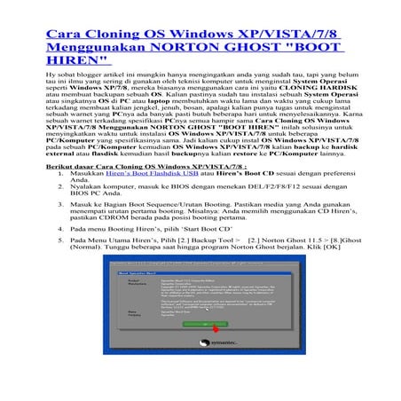 Cara cloning os windows xp 2 | DOC