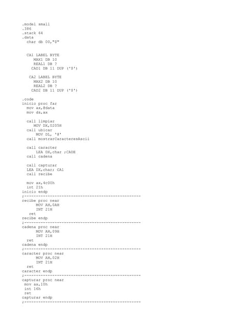 Assembly Language Voltage Divider Bias Program 8086 | DOCX